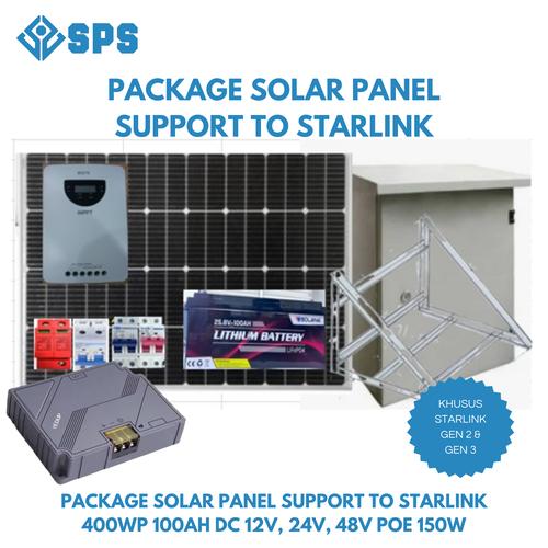 Promo SPS SOLAR PANEL PACKAGE SUPPORT TO STARLINK GEN 2 400WP 100AH ...