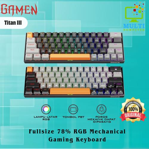 Jual GAMEN Titan III Mechanical Switch Blue Gaming Keyboard Wired RGB ...