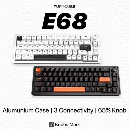Jual Furycube E68 Wireless Tri Mode Rgb 65% Knob Layout Mechanical Keyboard - White - Kota ...
