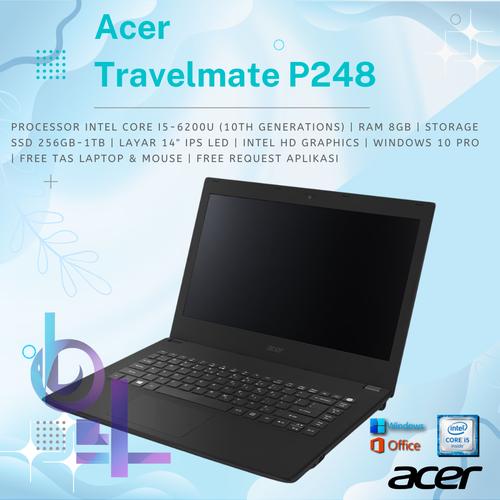 Jual Laptop ACER Travelmate P248 Core i5 Gen 6 RAM 8GB, SSD 256GB, 14" IPS Display, Second mulus ...