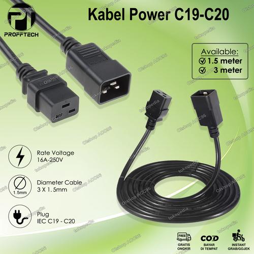 Jual Kabel Power Cord UPS IEC C19-C20 1.5M, 3M - 3 meter - Jakarta ...