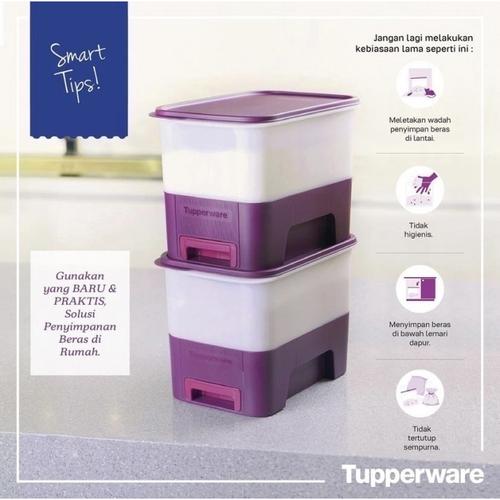 Jual Tupperware Promo Tempat Penyimpanan Beras 5 Kg Rice Smart - 1pcs ...
