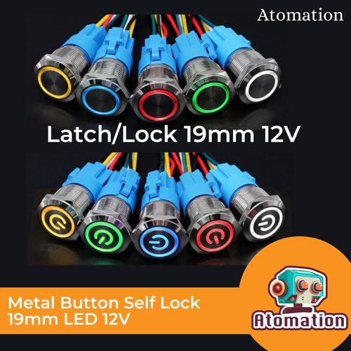 Promo Metal Stainless Push Button Switch Push LOCK dengan Lampu LED ...