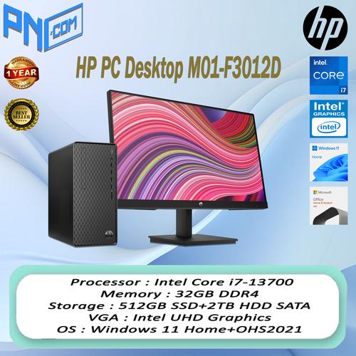 Jual HP PC Desktop M01-F3012D Intel Core i7-13700 32GB 512GB SSD+2TB HDD SATA W11H+OHS2021 ...
