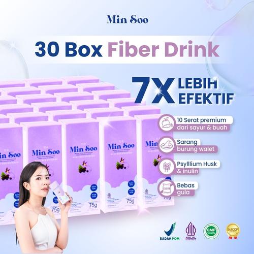 Promo [DAPAT 30 BOX] - MIN SOO Fiber Drink - Berry Magic Minuman Detox Antioksidan & Berat Badan ...
