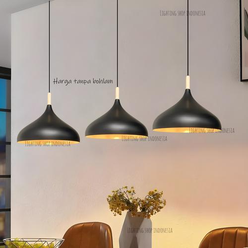 Jual Lampu gantung kap 3in1 kop panjang 80cm minimalis cafe meja makan island pendant lamp light ...