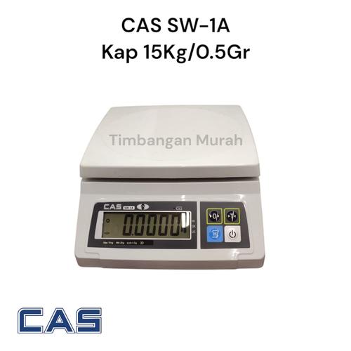 Jual Timbangan digital CAS SW 1A kapasitas 3kg sampai 30kg made in Korea + RS232 - 3kg/0,1gr ...
