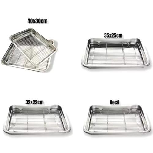 Promo set cooling rak peniris makanan alat peniris gorengan stainless ...