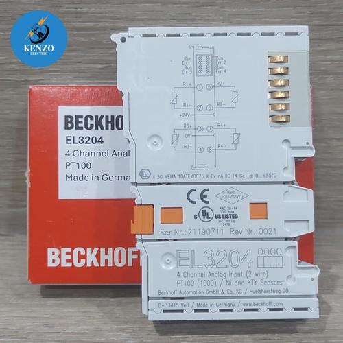 Jual Beckhoff EL3204 EtherCAT Terminal, 4 Channel Analog Input, Temperature, RTD (Pt100), 16 bit ...