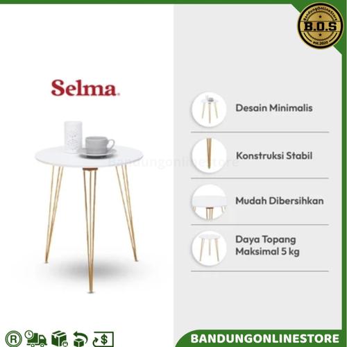Jual Meja Sudut Bulat Putih GoldSelma Runa Meja Samping Sisi Corner ...