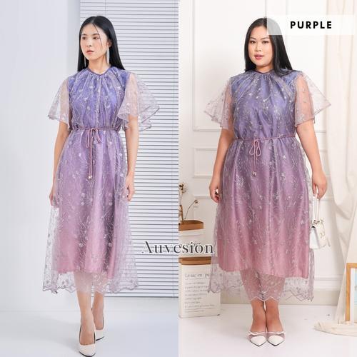 Jual 6123 Alyssa Strap Gradasi Brukat Maxi Dress Kondangan Dress Pesta ...