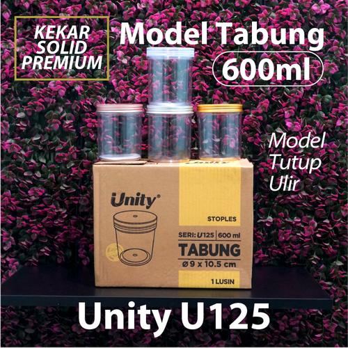 Jual (Bekasi) Toples Unity U 125 - Model Tabung Tutup Ulir - Volume 600ml 0.6kg 600g - Tutup ...