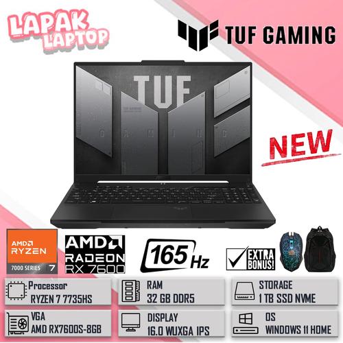 Jual LAPTOP ASUS TUF A16 FA617NS ADVANTAGE AMD RYZEN 7 7735HS 32GB DDR5 ...
