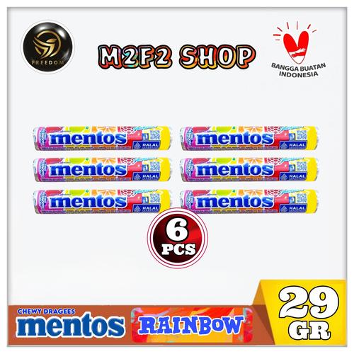 Jual Mentos RAINBOW Chewy Dragees Candy Roll | Permen Kembang Gula Rasa ...