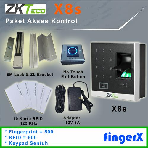 Jual Paket Akses Door Akses Kontrol ZKTeco X8s Fingerprint dan RFID ...