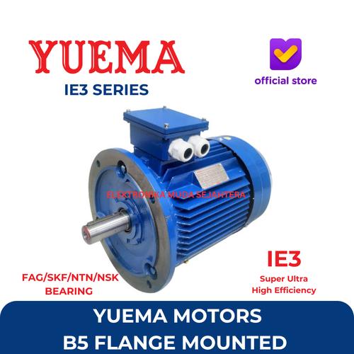 Jual Yuema IE3 Dinamo Elektro Motor 0.75KW / 1HP 3 Phase 220V/380V B5 FLANGE - 3000 RPM 2 POLE ...