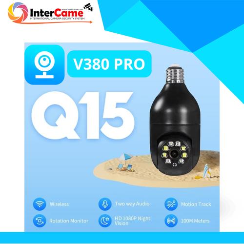 Jual V380 Pro Q15 Bulb BLACK PTZ Camera Pelacakan Otomatis Penglihatan ...