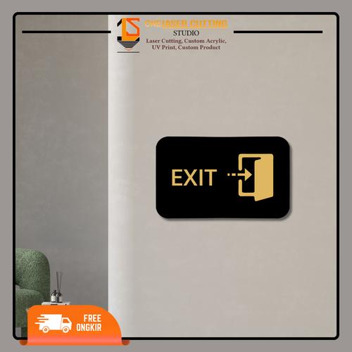Promo Sign Akrilik Exit 10 x 15 cm Minimalis Emergency Exit Tanda Exit ...