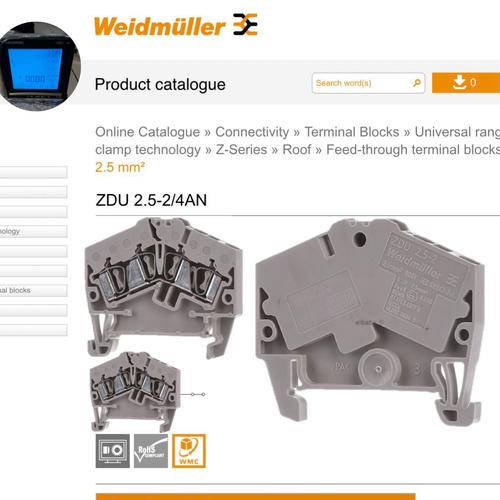 Jual ZDU 2.5-2/4AN WEIDMULLER 1706060000 Terminal Block Spring Cage 4-conductor 2.5mm bisa untuk ...