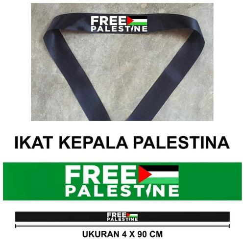 Jual ikat kepala free palestina ukuran 4x90cm hijau dan hitam simbol ...