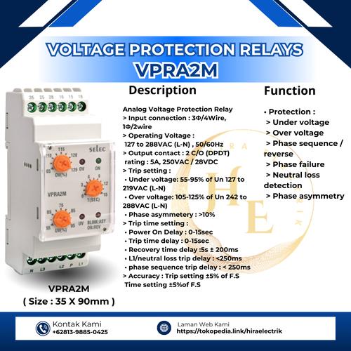 Jual ANALOG VOLTAGE PROTECTION RELAY VPRA2M SELEC PROTEKSI TEGANGAN PFR ...