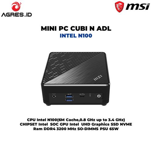 Promo MSI Mini PC Cubi N ADL Intel N100 Ram 16GB SSD 512GB Win11 Pro ...