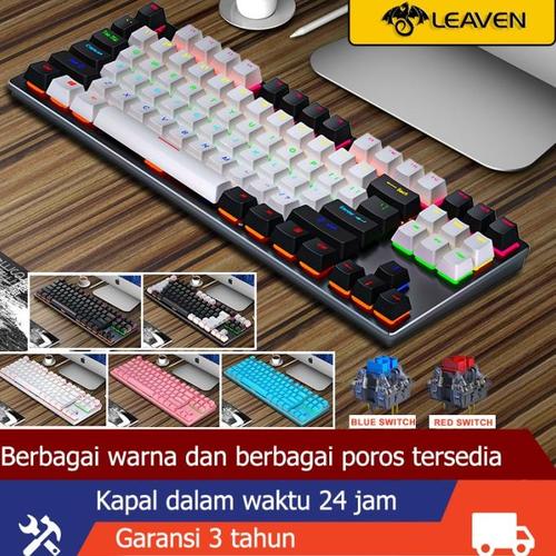 Jual Leaven K550 Keyboard Mechanical Gaming Hotswap Tkl Rgb Usb - Hitam Putih, Red Switch - Kota ...