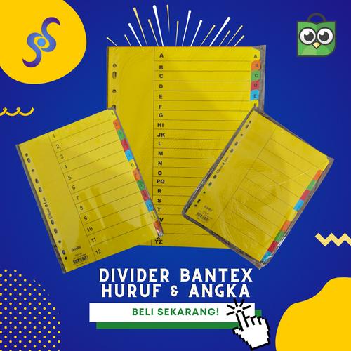 Jual Divider Bantex Abjad (Huruf) & Angka A4 - Angka A4 1-12 - Kota ...