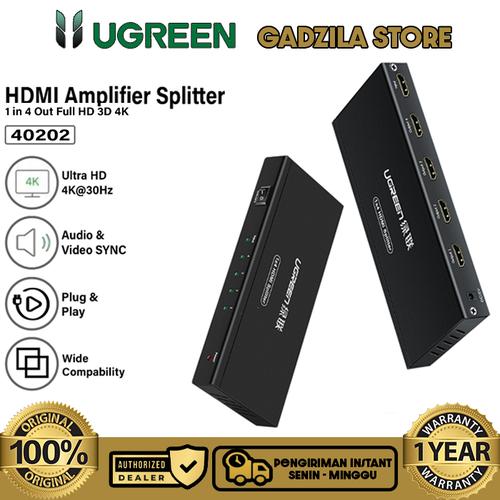 Promo UGREEN HDMI Splitter 1 input 4 Output Amplifier Video Full HD 4K ...