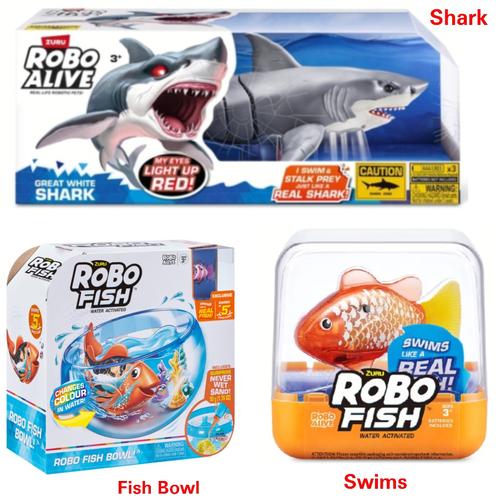 Promo Robo Alive Fish Water Bowl Great White Shark Swims ZURU - Mainan ...