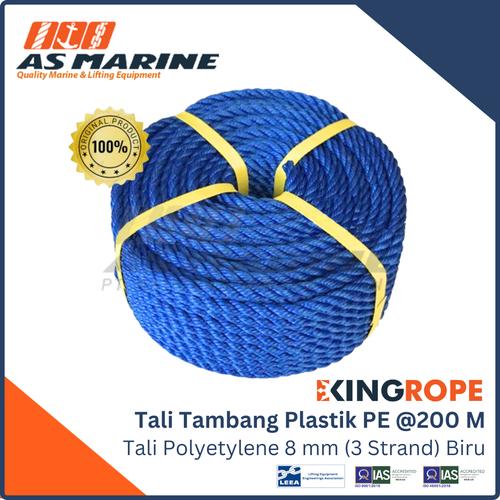 Jual Tali Tambang Plastik / Plastic Rope HDPE Polyethylene 8 mm x 200 meter ± 6.5 kg Biru 3 ...