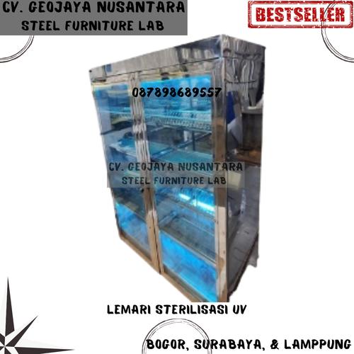 Jual Lemari Sterilizer UV Stainless Mirror 410, 2 Pintu Swing, 8 Rak ...