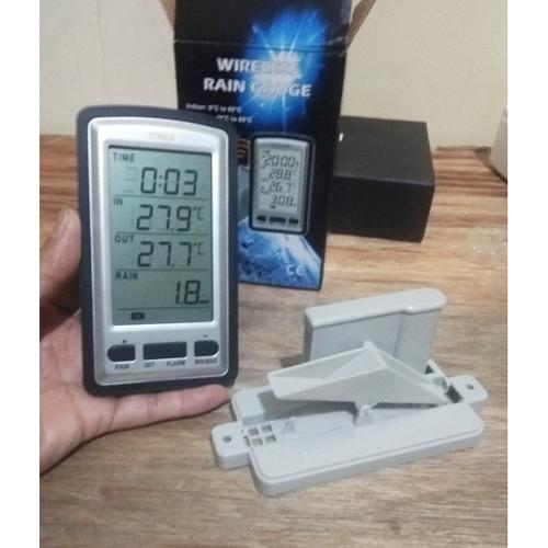 Jual Rain Meter Gauge Wireless Rain Gauge Meter with in / out Thermometer - Kota Bekasi - Cheap ...