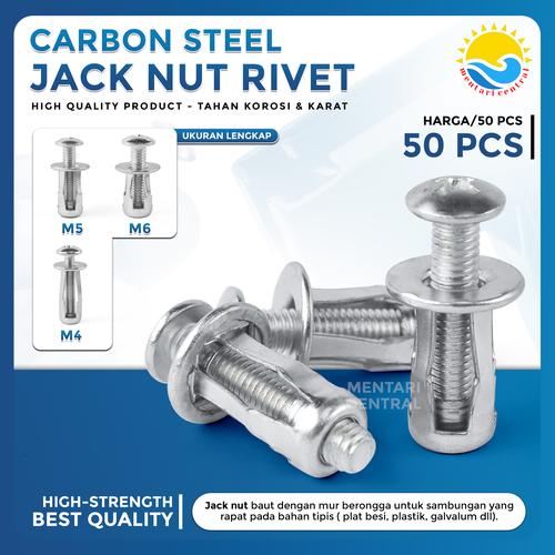 Promo Jack Nut - Rivet Plat Metal Mur Baut Drat Sekrup Fisher M4 M5 M6 ...