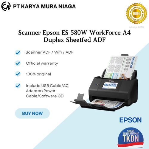 Jual Scanner Epson WorkForce ES-580W ES580W ES 580 W Duplex Sheetfed Wi ...