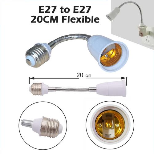 Jual 20cm Fitting Sambung Lampu Fleksibel Fitting Extension E27 ke E27 ...