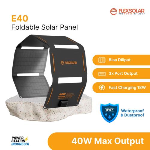 Jual Portable Solar Panel Lipat FlexSolar 40W E40 PRO| Foldable USB ...