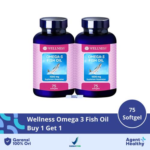 Jual Wellness Omega 3 Fish Oil (75 Softgels) Buy 1 Get 1 - Jakarta ...