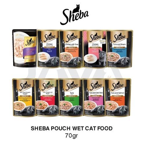 Jual Sheba Pouch Wet Food 70gr - Makanan Basah Kucing - Tuna & Salmon ...