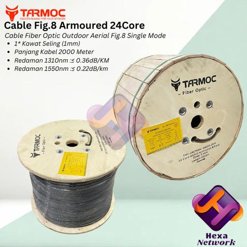 Jual Tarmoc Fiber Optic Cable Fig 8 Armoured 24 Core 2000m | Kabel ...