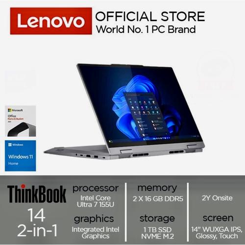 Jual ThinkBook 14 2-in-1 G4 IML 21MX0039ID Touch Ultra 7-155U 32GB 1TB ...