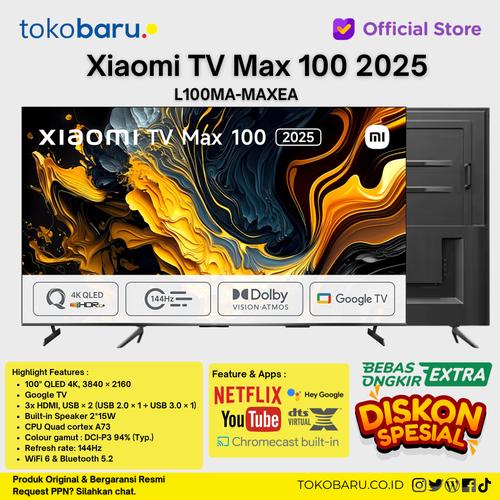 Promo Xiaomi Google TV 100" L100MA-MAXEA 2025 QLED 4K 144HZ Smart Display Dolby Atmos - L100MA ...