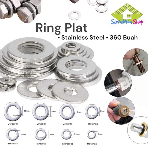 Promo Ring O Bulat Stainless Set 360 Buah Ring Plat Baut Pipih - Kota ...