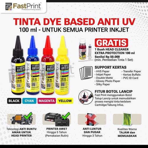 Jual Fast Print Tinta Dye Based Anti UV 1 Set 100ML - Jakarta Pusat ...