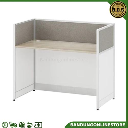 Jual Meja Kantor Dengan Pembatas 1 Seater Abu Cokelat Oak Informa Meja ...