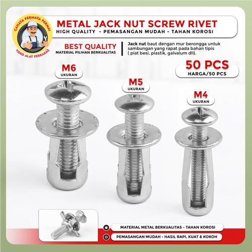 Promo Jack Nut - Rivet Plat Metal Mur Baut Drat Sekrup Fisher M4 M5 M6 ...