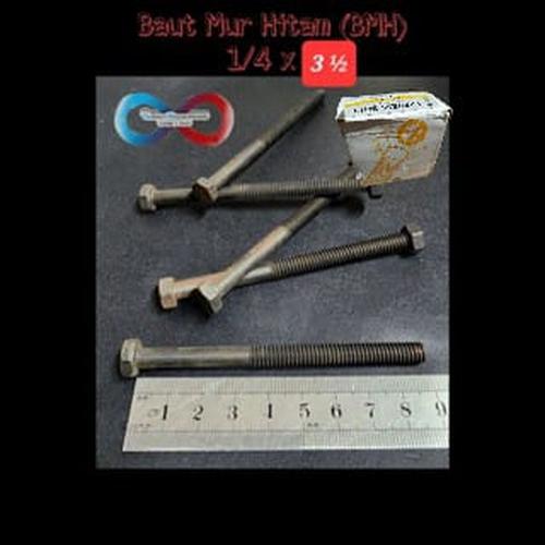 Jual BOX - Baut mur hitam (BMH) 1/4 x 3 1/2 inch ( Isi 250 pcs ) - Baut ...