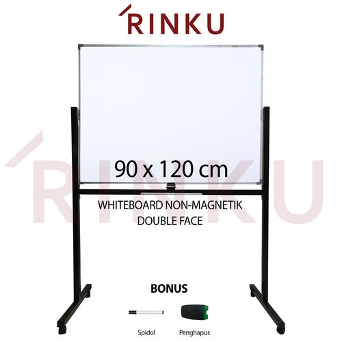 Jual Papan Tulis Whiteboard Standing Non Magnetik Double Face Rinku ...