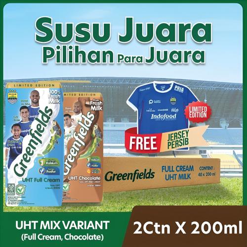 Promo [LEBIH HEMAT] Susu Greenfields UHT Persib Mix Variant 200ml x 2 ...