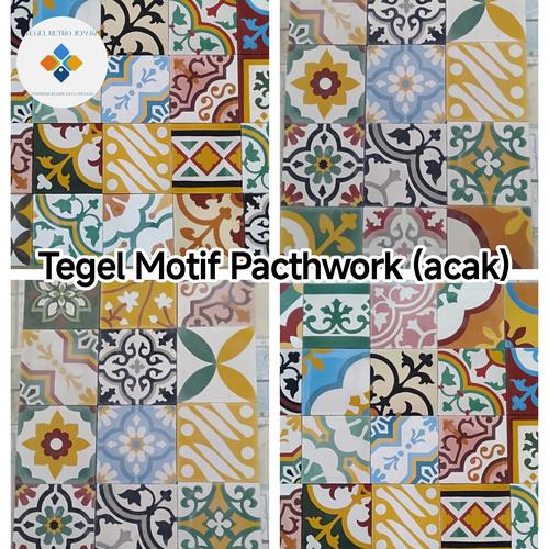 Jual Tegel Motif Mix 20x20cm / Ubin Klasik Acak Random / Lantai Rumah ...